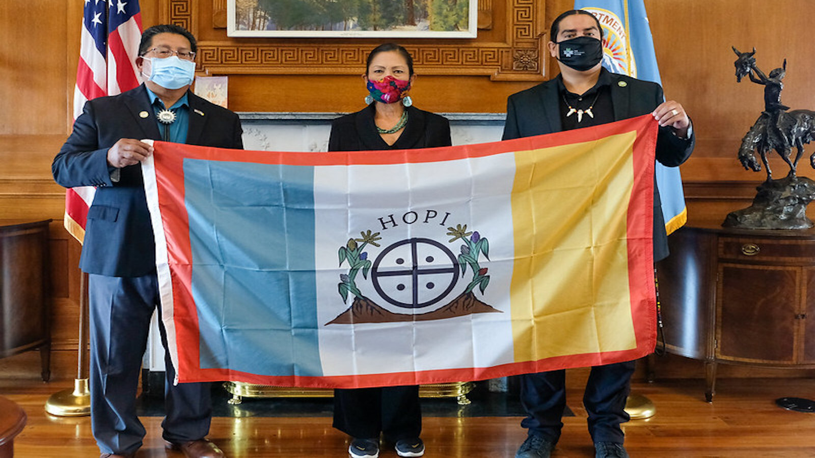 Secretary Haaland accepts Hopi Nation Tribal Flag as a 'commitment to strengthen the government ...