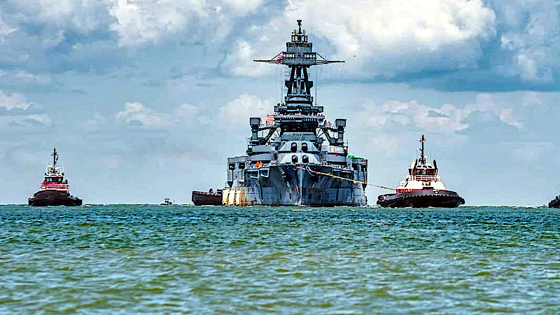 Battleship Texas completes journey to Galveston for $35 million ...