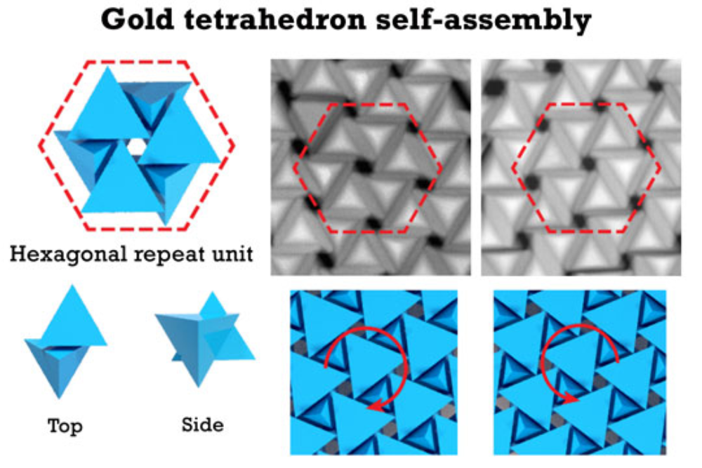 Tetrahedrons Assemble! Three-Sided Pyramids Form 2D Structures ...